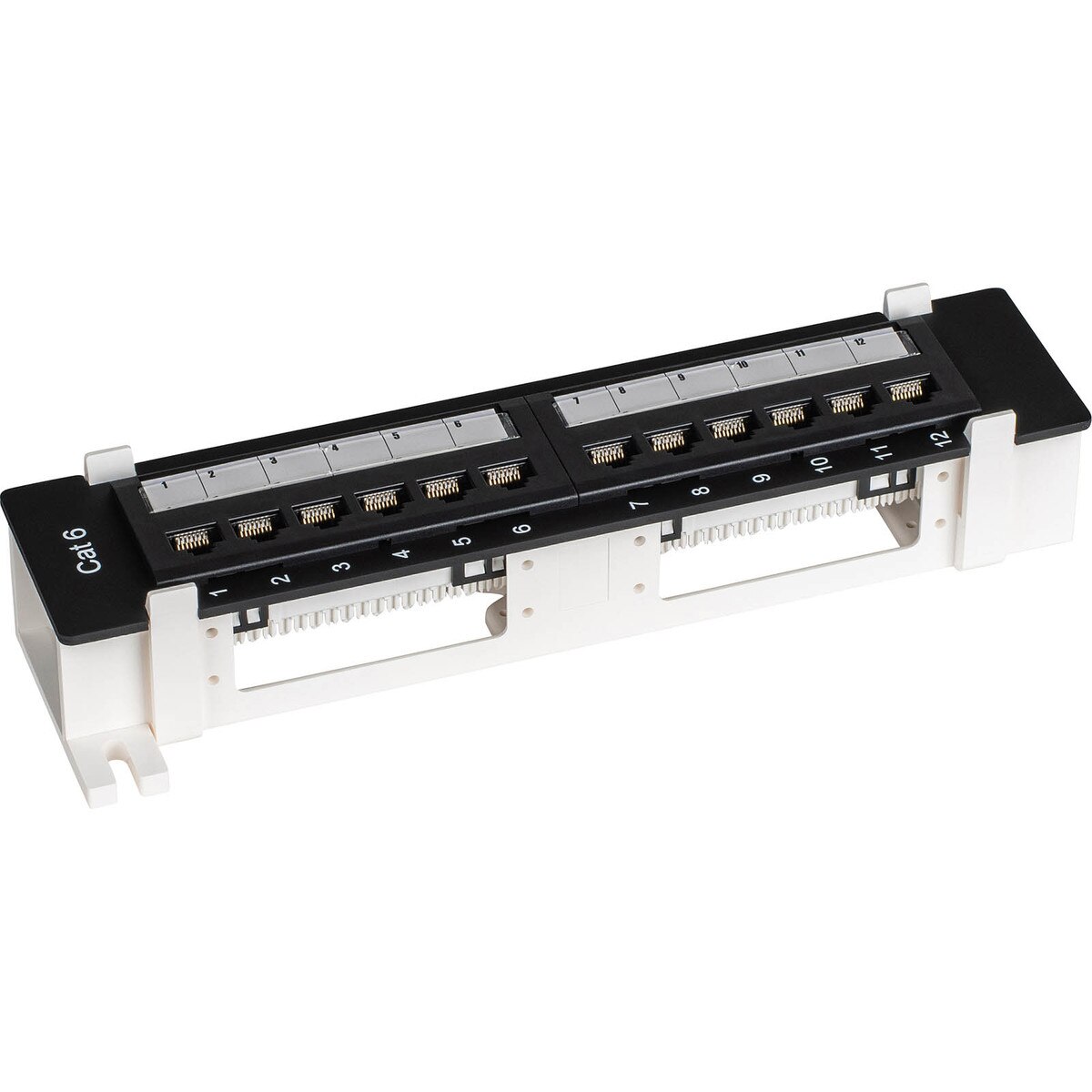 DataComm 20-5602 Cat 6 12-Port Mini Patch Panel with 89D Mounting Bracket