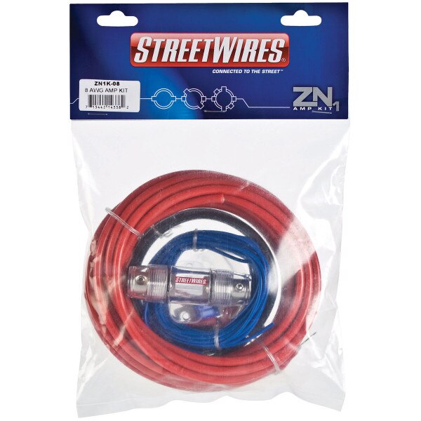 StreetWires ZN1K-08 ZeroNoise 1 Series 8 AWG Amp Kit Red/Black