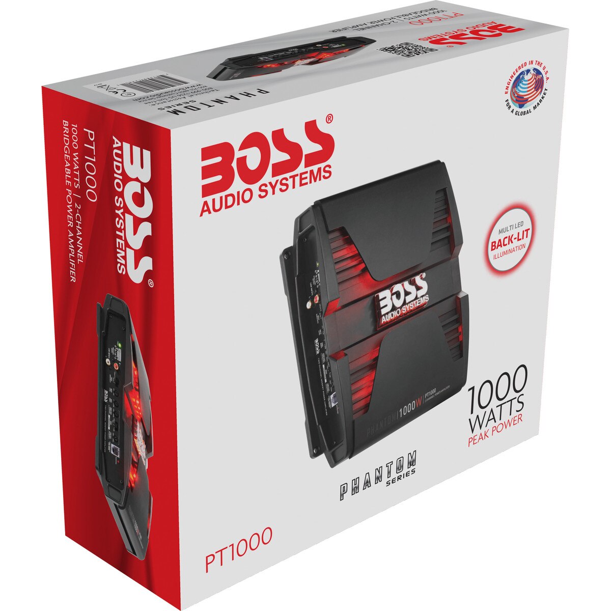 BOSS PT1000 Phantom 1000W High Output 2-Channel Full-Range Class A/B ...