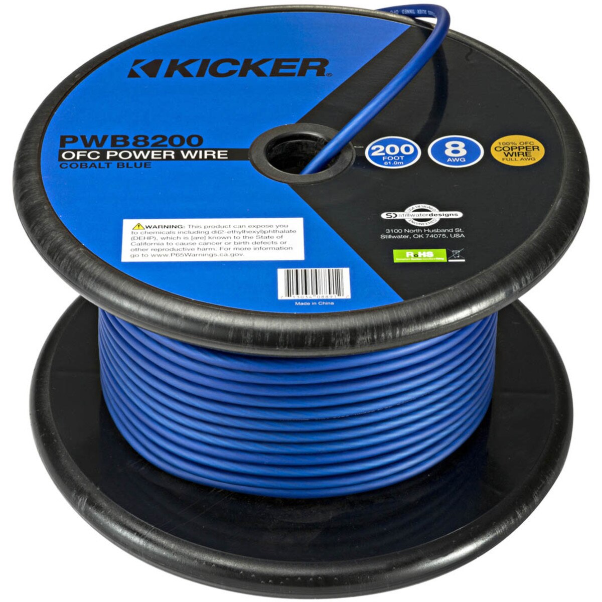 Kicker 8 AWG Hyper-Flex Power Cable 200 ft. Blue