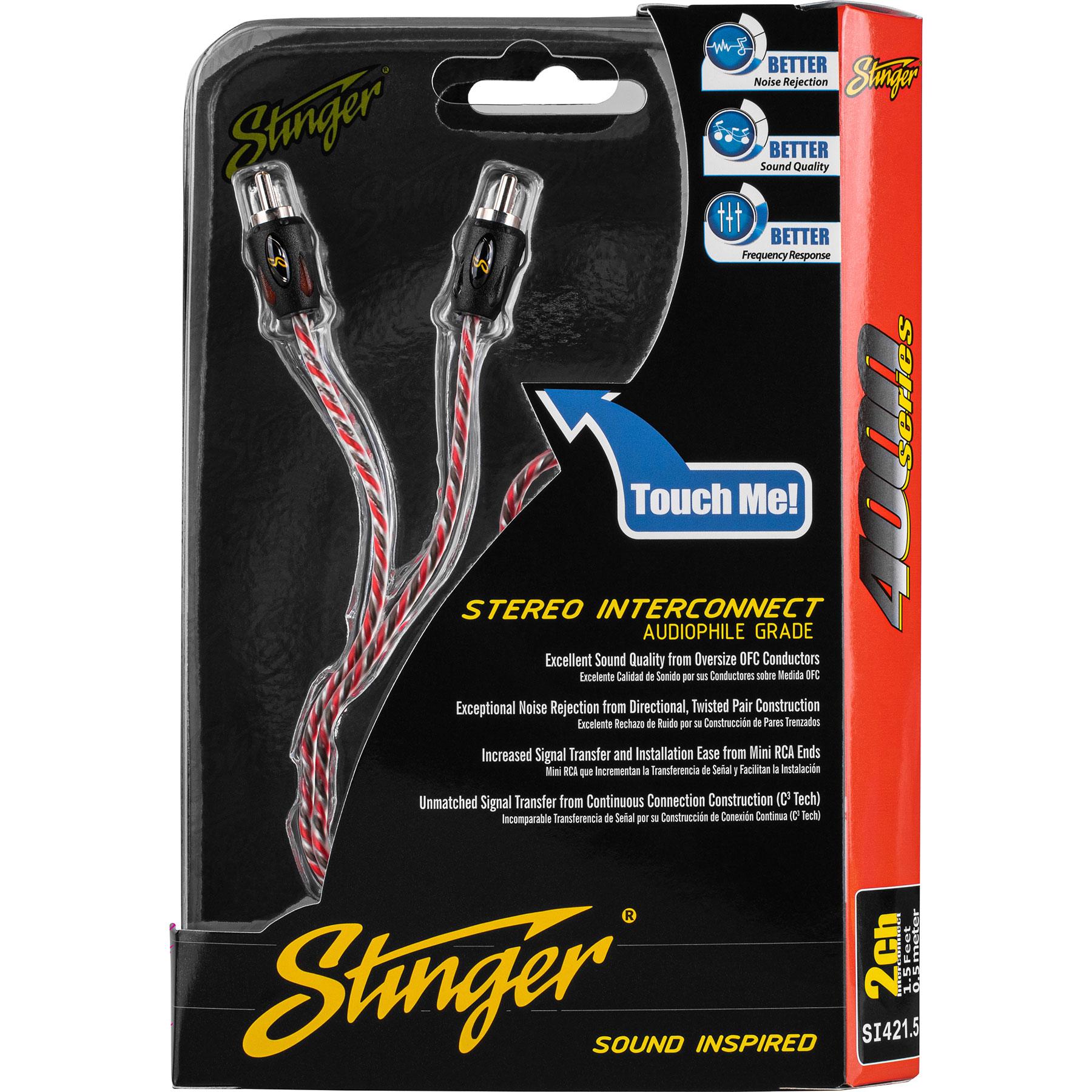 Stinger RCA Cable Stinger 8000 Series 4-Channel RCA Cable - 12 Feet ...