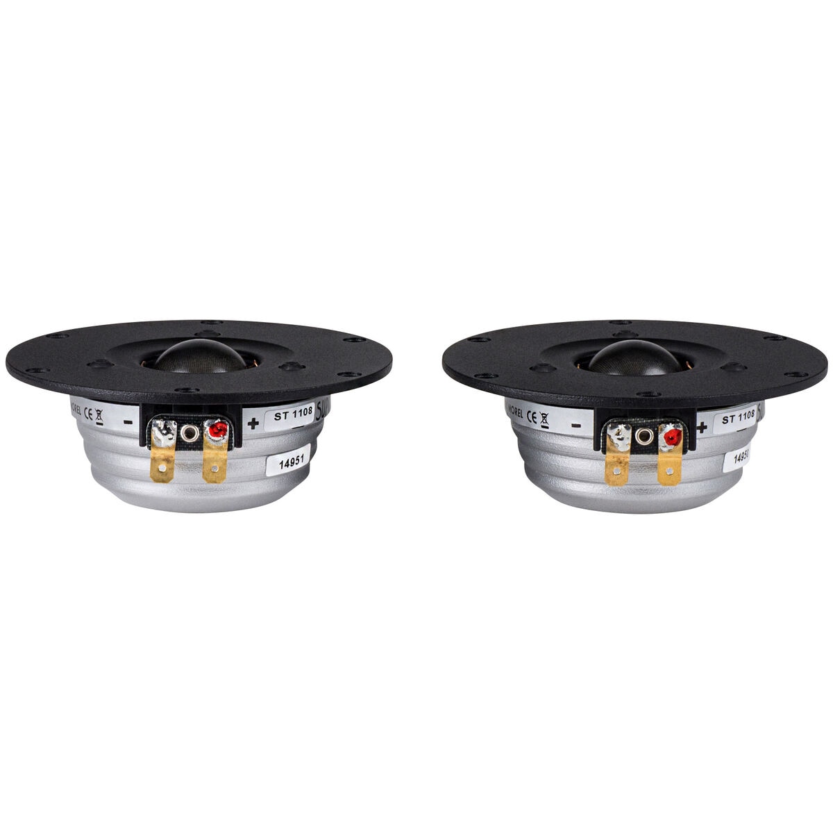 Morel ST 1108 Supreme 1-1/8" Soft Dome Tweeter Pair - Black Faceplate