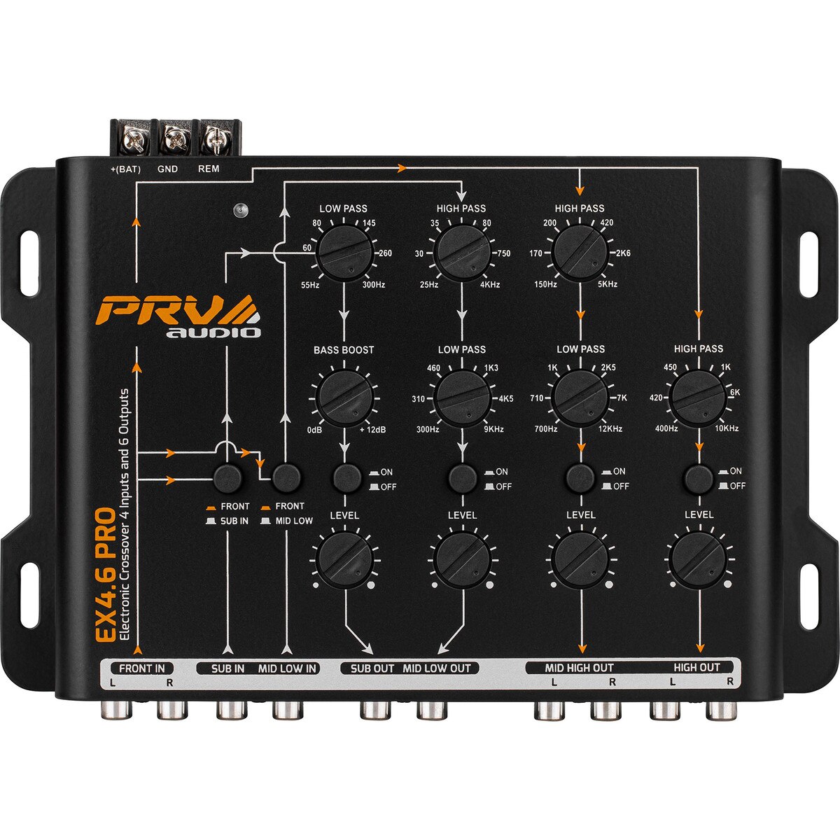 PRV Audio EX4.6 PRO Car Audio 4-way Electronic Crossover