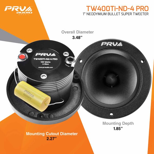 PRV Audio TW400Ti-Nd-4-PRO Professional Neodymium Super Tweeter 4 Ohm Pair