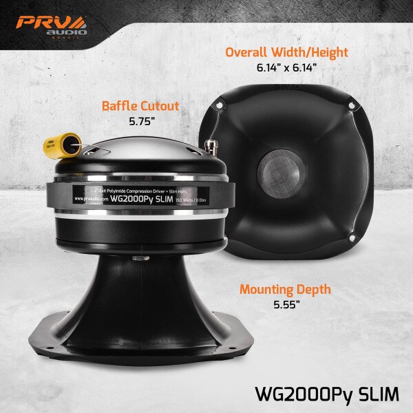 PRV Audio WG2000Py SLIM 2" Compression Horn Driver with SLIM Horn