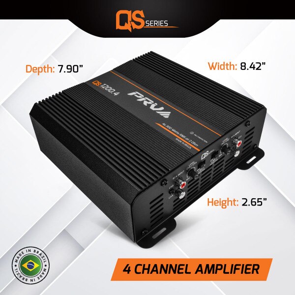 PRV Audio QS1200.4 2 Ohm QS Series 4-Channel Full-Range Amplifier 300W