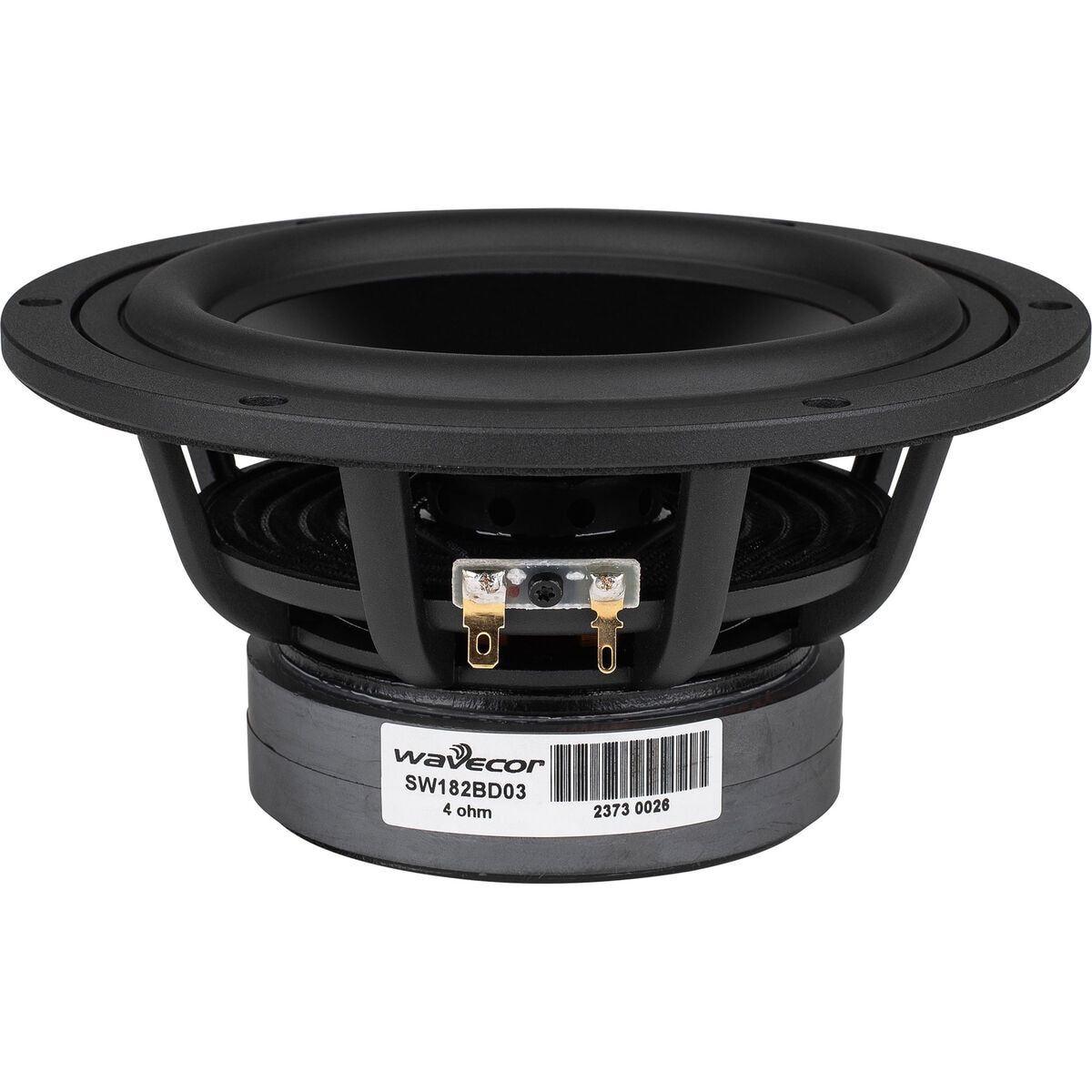 Wavecor SW182BD03 7" Balanced Drive Black Aluminum Cone Subwoofer 4 Ohm