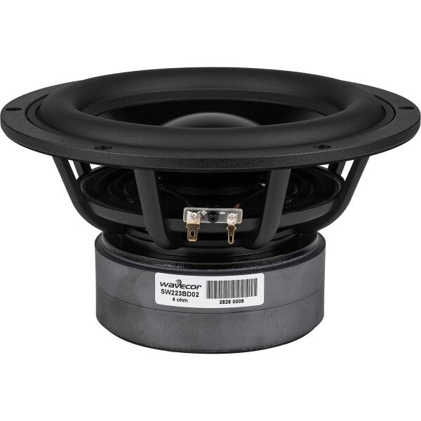 Wavecor SW223BD02 8-3/4" Black Aluminum Cone Subwoofer 4 Ohm