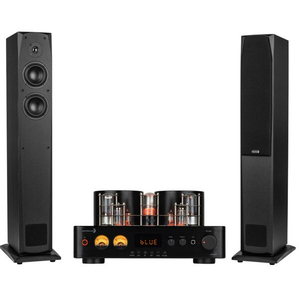 Dayton Audio Home Audio Bundle with 200-Watt Hybrid Tube Amplifier and ...