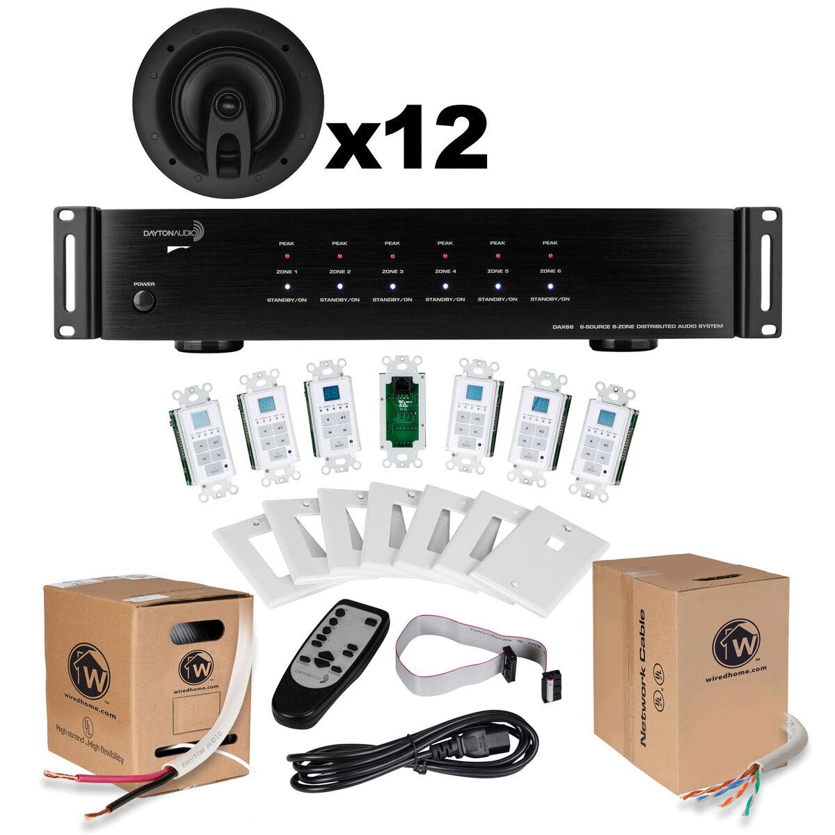 Complete 6-Zone Distributed Audio Matrix Bundle with Ceiling Speakers ...