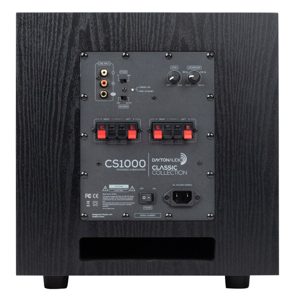 Dayton Audio CS1000 10" 180W Powered Subwoofer Black