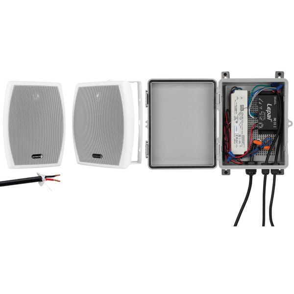 2 x 30W Outdoor Bluetooth 5.0 Amplifier Kit with AC Cord, Outdoor ...