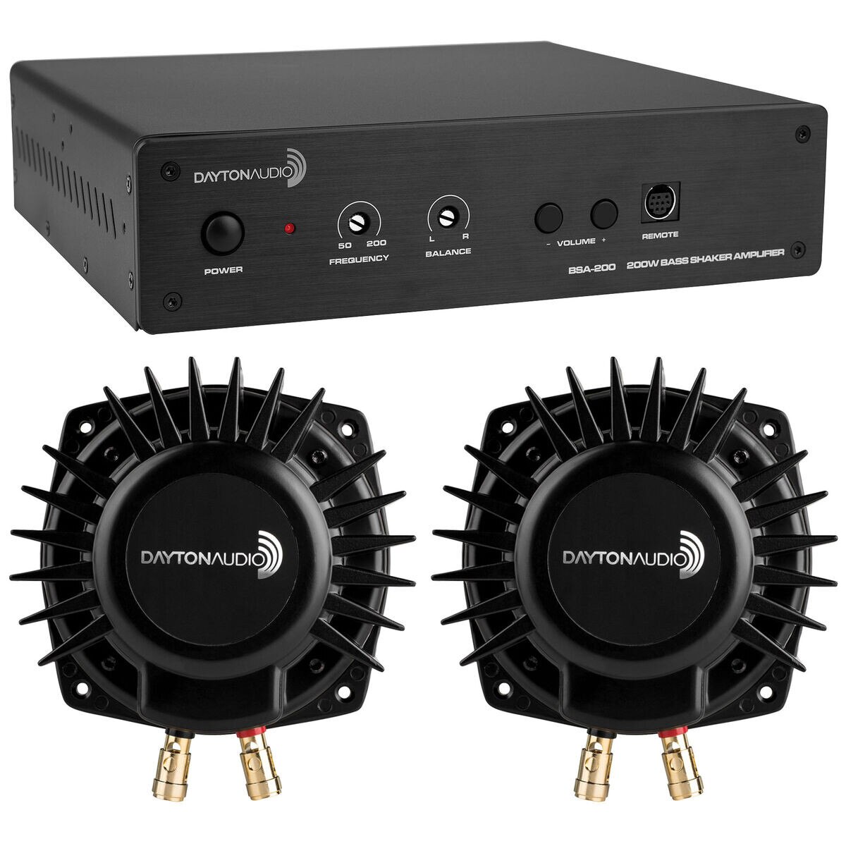 Dayton Audio BSA-200 Amp with 2 BST-1 Bass Shakers Bundle
