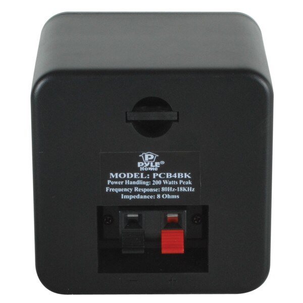 Pyle PCB4BK 4" 200 Watt Mini Cube Speaker Pair Black