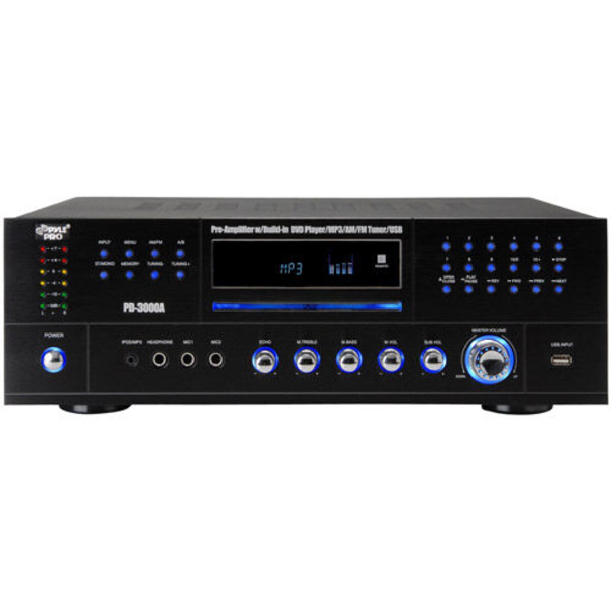 Pyle PD3000A 3000 Watt AM-FM Receiver w/Built-In DVD/MP3/USB