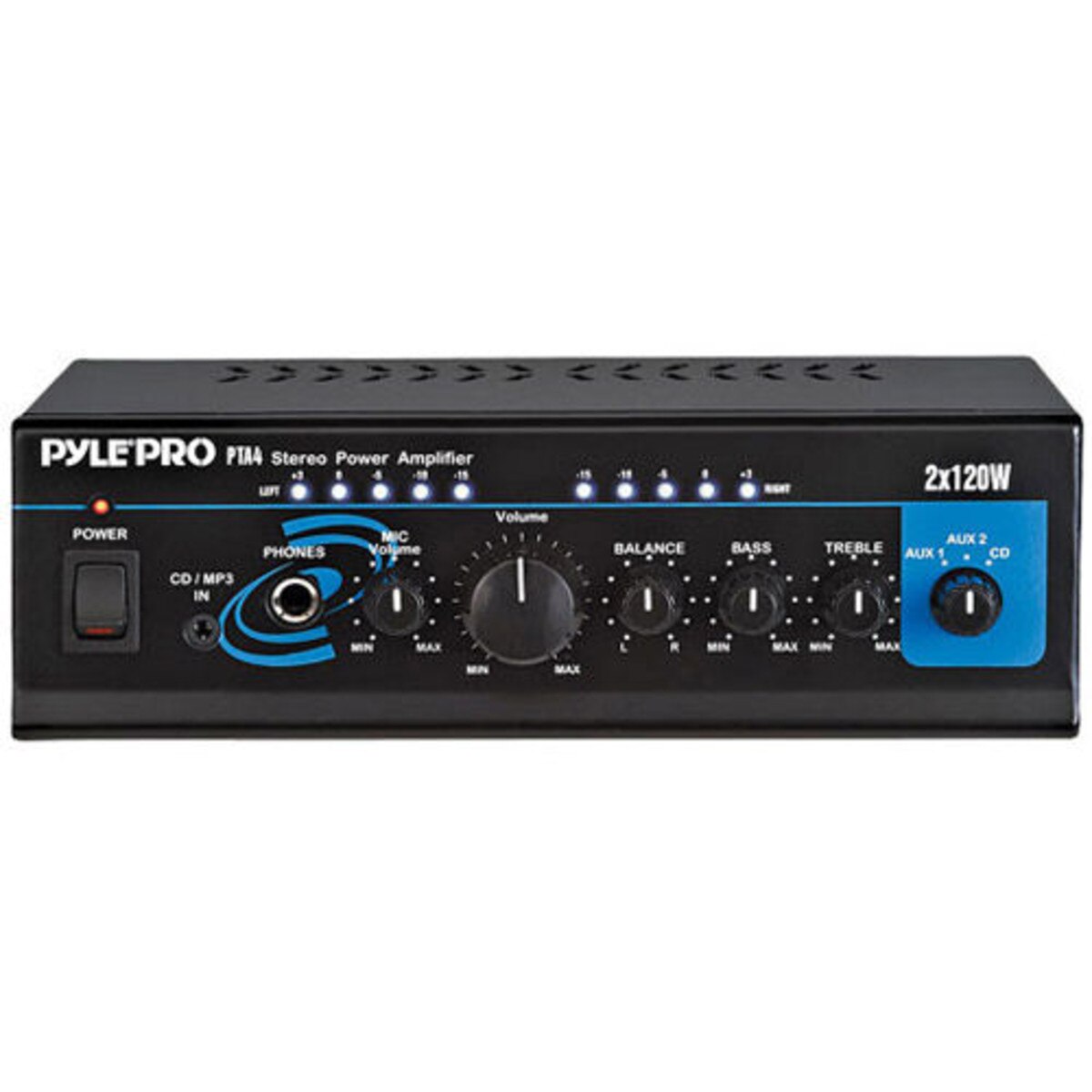 Pyle PTA4 Mini 2x120 Watt Stereo Power Amplifier