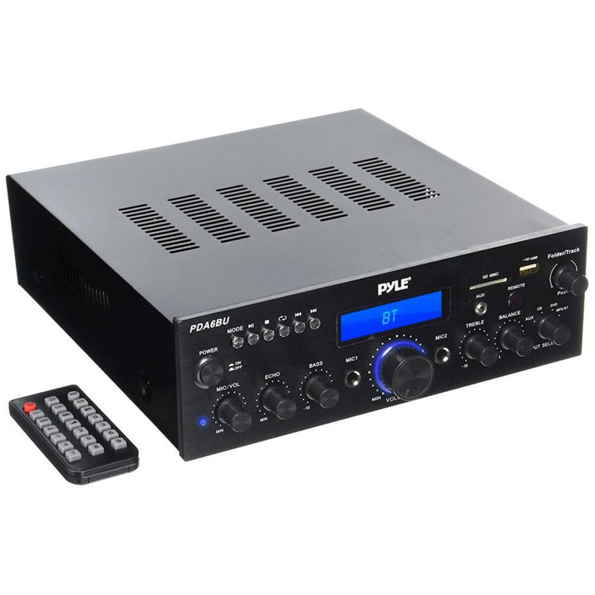 Pyle PDA6BU Bluetooth 200W Stereo Amplifier Receiver with Remote FM MP3 ...
