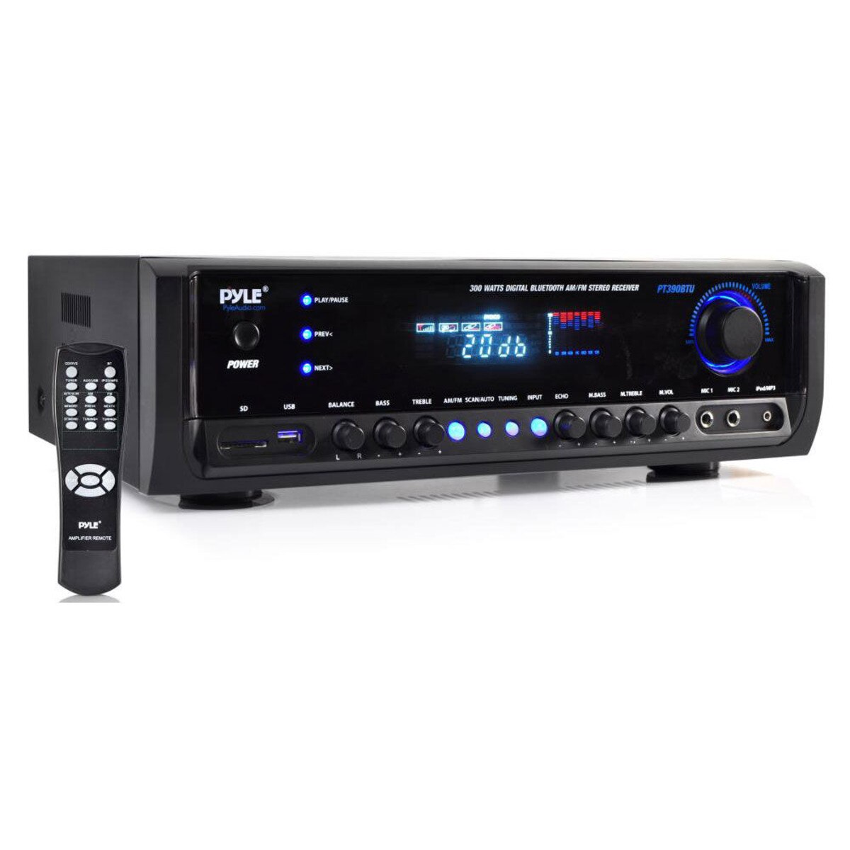 Pyle PT390BTU Digital Stereo Receiver with Bluetooth Aux-In MP3 USB SD ...