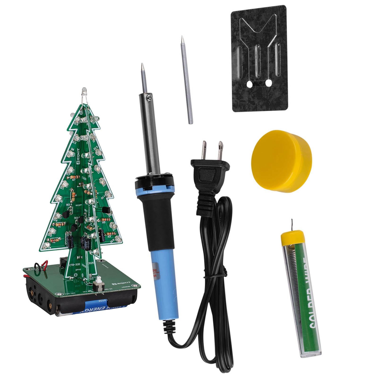 5-Piece Soldering Iron Kit with LED Christmas Tree Kit Bundle