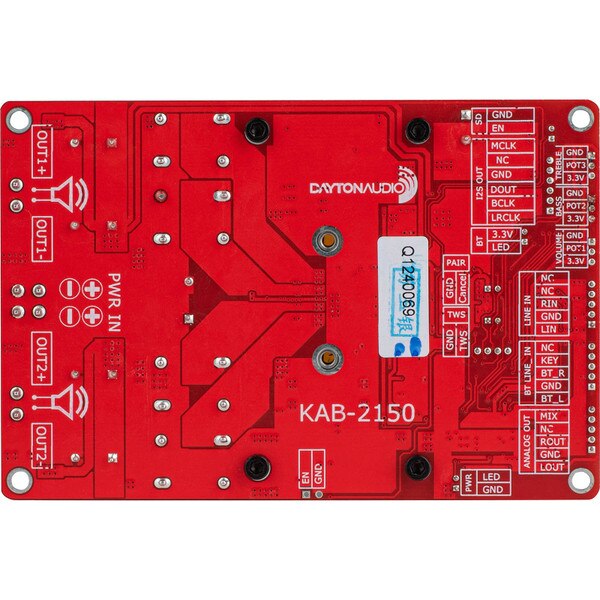 Dayton Audio KAB-2150 2 x 150W Class D Bluetooth 5.0 Amplifier Board ...