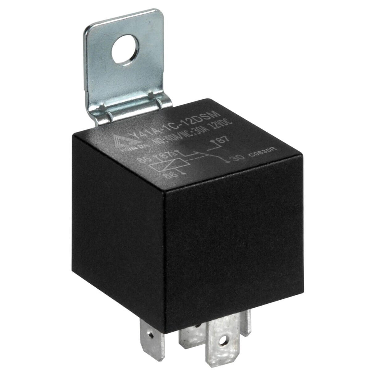 12 VDC Waterproof 5-Pin Bosch Style Relay SPDT 30/40A with Metal Bracket