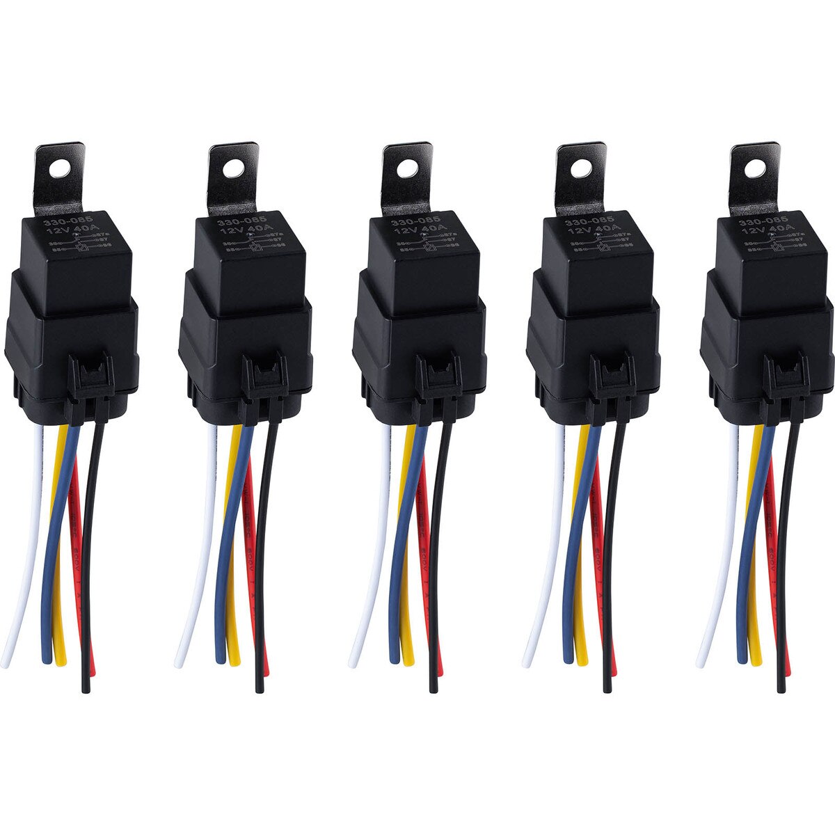 Waterproof 30/40A 12V DC 5-Pin SPDT Bosch Type Relays with Interlocking ...