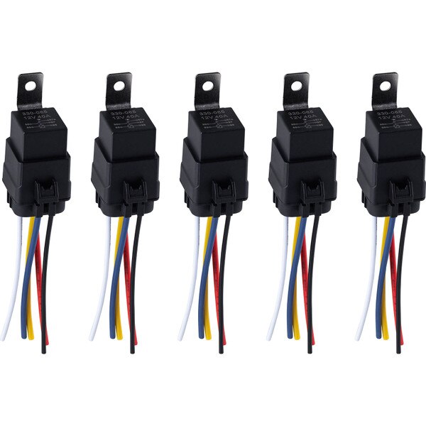 Waterproof 30/40A 12V DC 5-Pin SPDT Bosch Type Relays with Interlocking ...