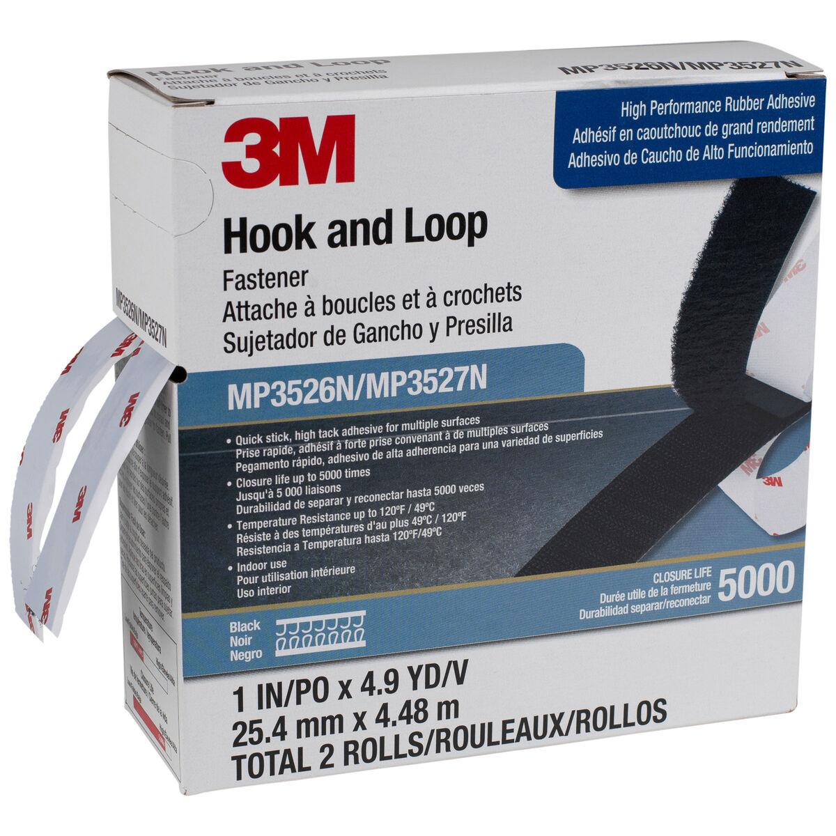 3M Scotchmate Hook & Loop Black 1" x 4.9 yards