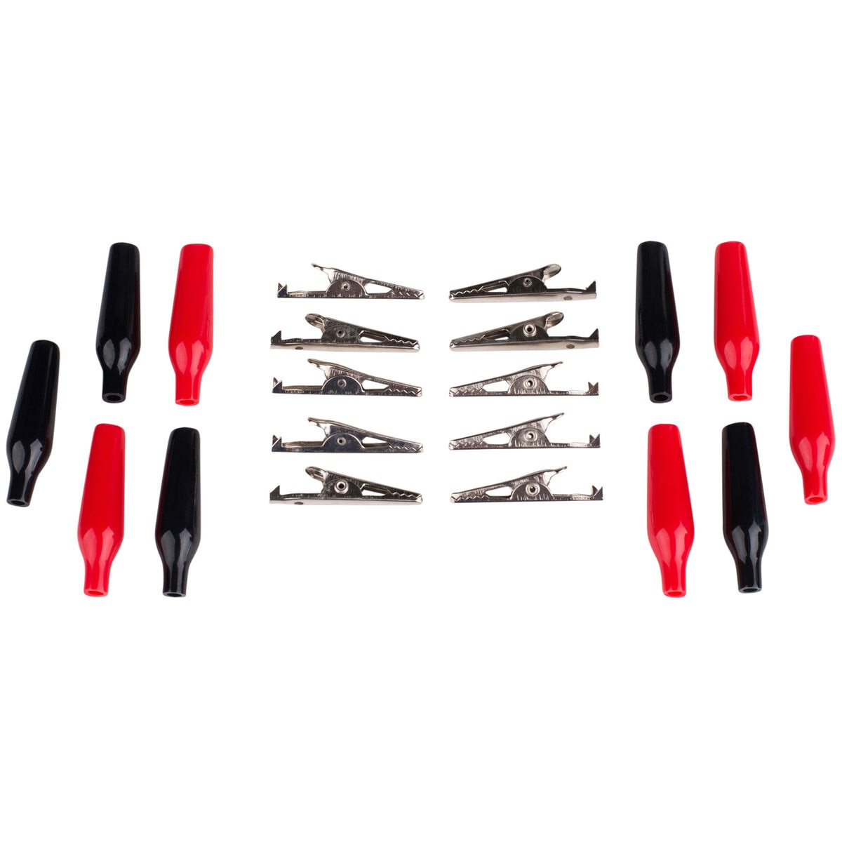 1-3/8" Fully Insulated Alligator Clips 5 Red 5 Black
