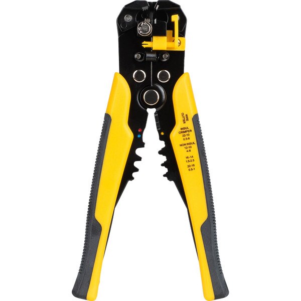 Adjustable Automatic Wire Stripper with Built-In Wire Cutter and Crimper