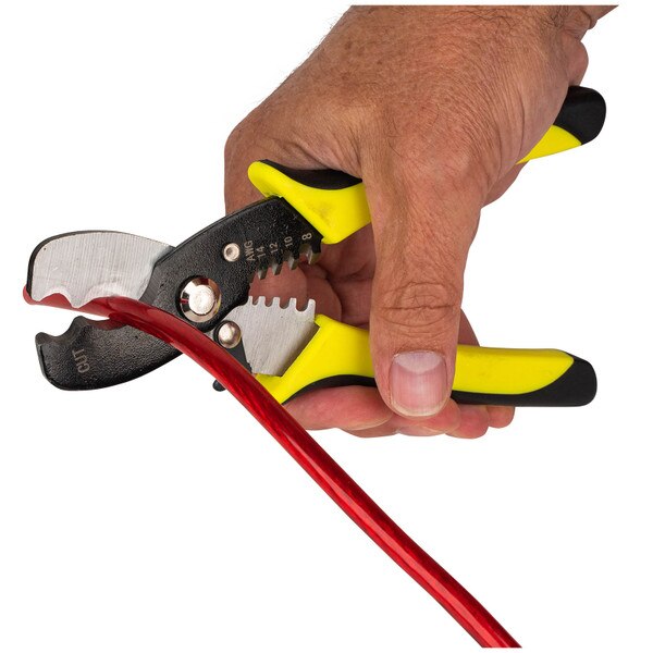 Coax/Stranded Large Gauge Wire Cutter with Wire Stripper 14-8 AWG