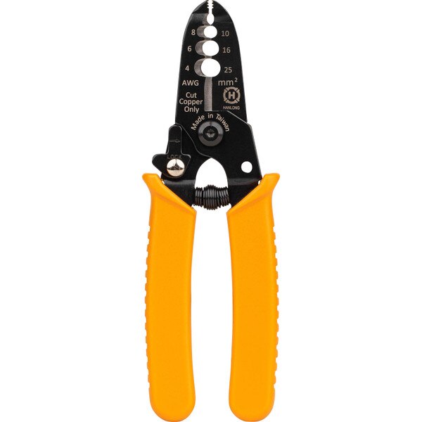 4-In-1 Wire Stripper 8-4 AWG with Wire Cutter and Spring Back Action