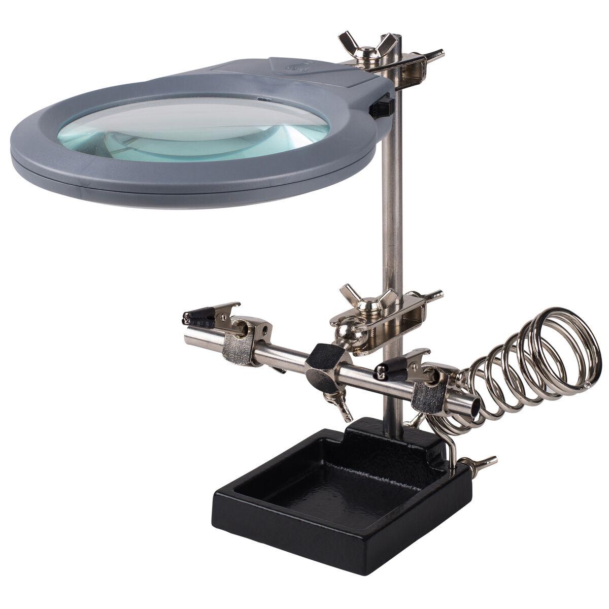 Stahl Tools H3L Helping Hand Magnifier with Dual LED Light and ...