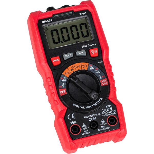 True RMS Digital Multimeter with Temperature Probe and Shock Proof Cover