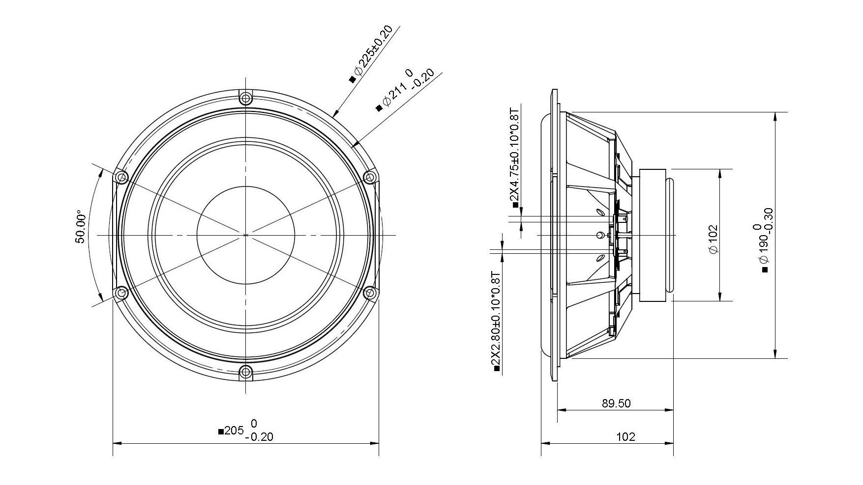 Peerless by Tymphany HDS-P830869 HDS Series 8" Woofer 8 Ohm