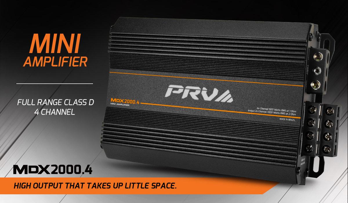 PRV Audio MDX2000.4 1 Ohm MDX Series 4-Channel Mini Amplifier 2000W