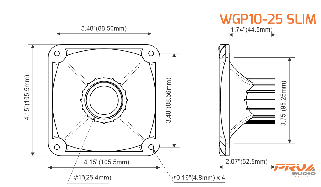 PRV Audio WGP10-25 SLIM 1" Waveguide