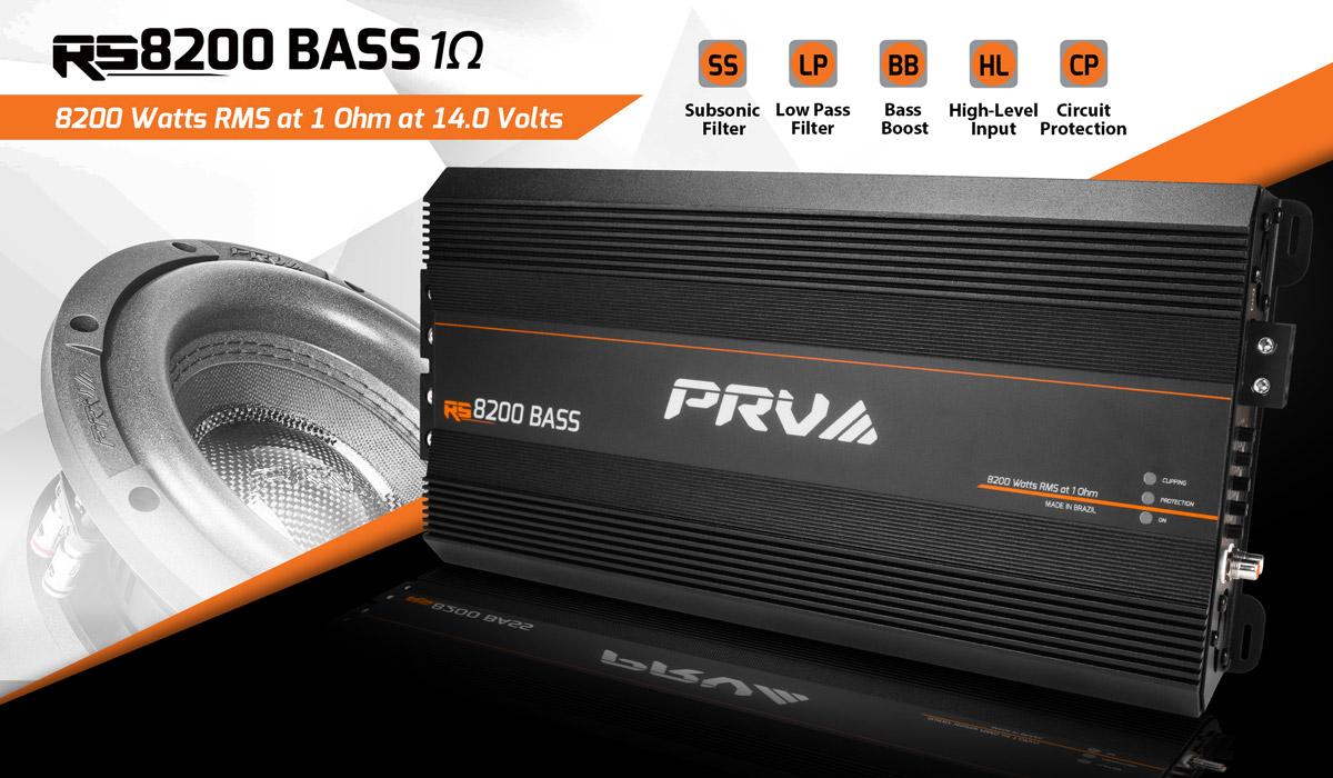 PRV Audio RS8200 BASS 1 OHM RS Series 1-Channel Monoblock Amplifier 8200W